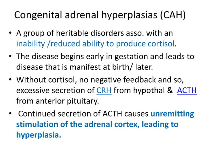Congenital Adrenal Hyperplasia (CAH) | PPTX | Hormonal Disorders ...