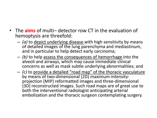 Imaging in haemoptysis | PPTX