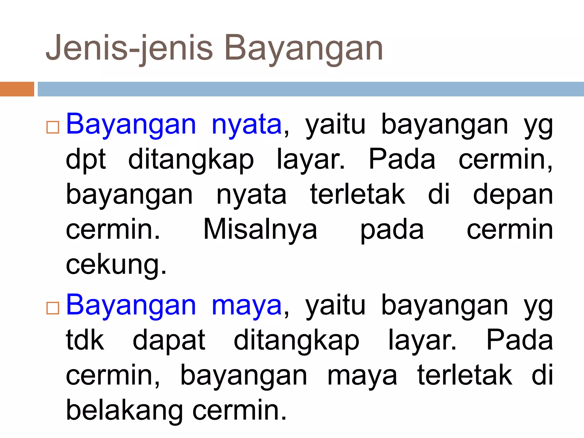 Cahaya, Cermin dan Lenssa, by y ushie | PPTX