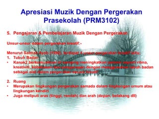 Apresiasi muzik dengan pergerakan prasekolah bahagian 1 | PPT