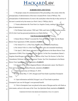 CA Heggstad 850 Probate Petition Los Angeles | PDF