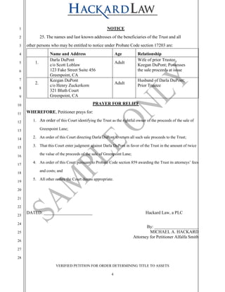 CA Heggstad 850 Probate Petition Los Angeles | PDF