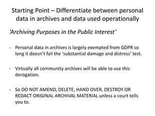 GDPR - Basics for Community Archives | PPTX | Internet for Beginners ...