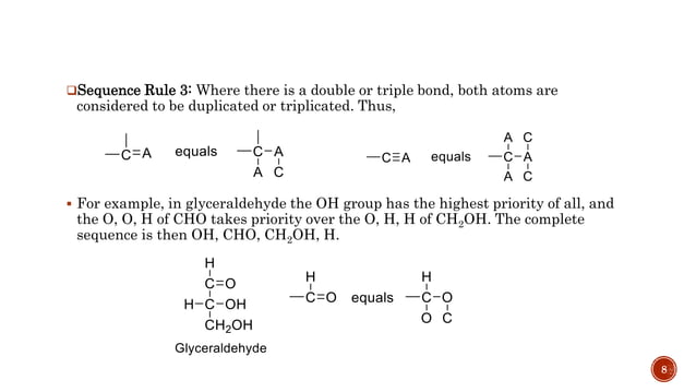 Cahn ingold-prelog projection formula | PPTX | Chemistry | Science