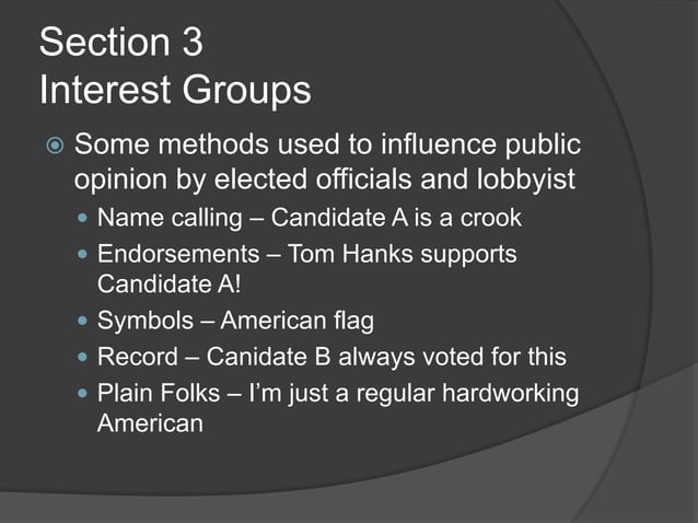 Chapter 11 influencing government | PPT