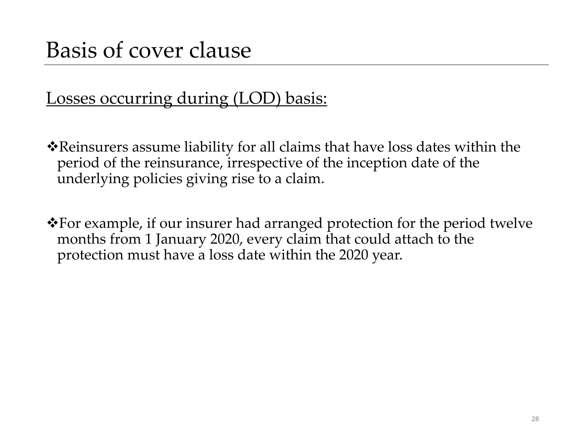 Reinsurance Contract Wordings treaty | PPTX