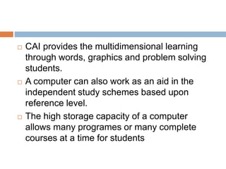 COMPUTER ASSISTED INSTRUCTIONS | PPTX