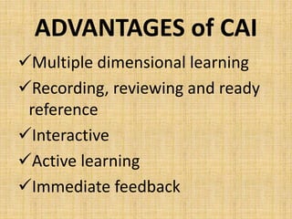 Cai advantages and disadvantages | PPT