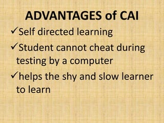 Cai advantages and disadvantages | PPT