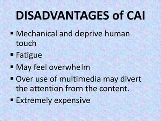 Cai advantages and disadvantages | PPTX