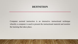 CAI AND SDL.pptx | Special Education | Education