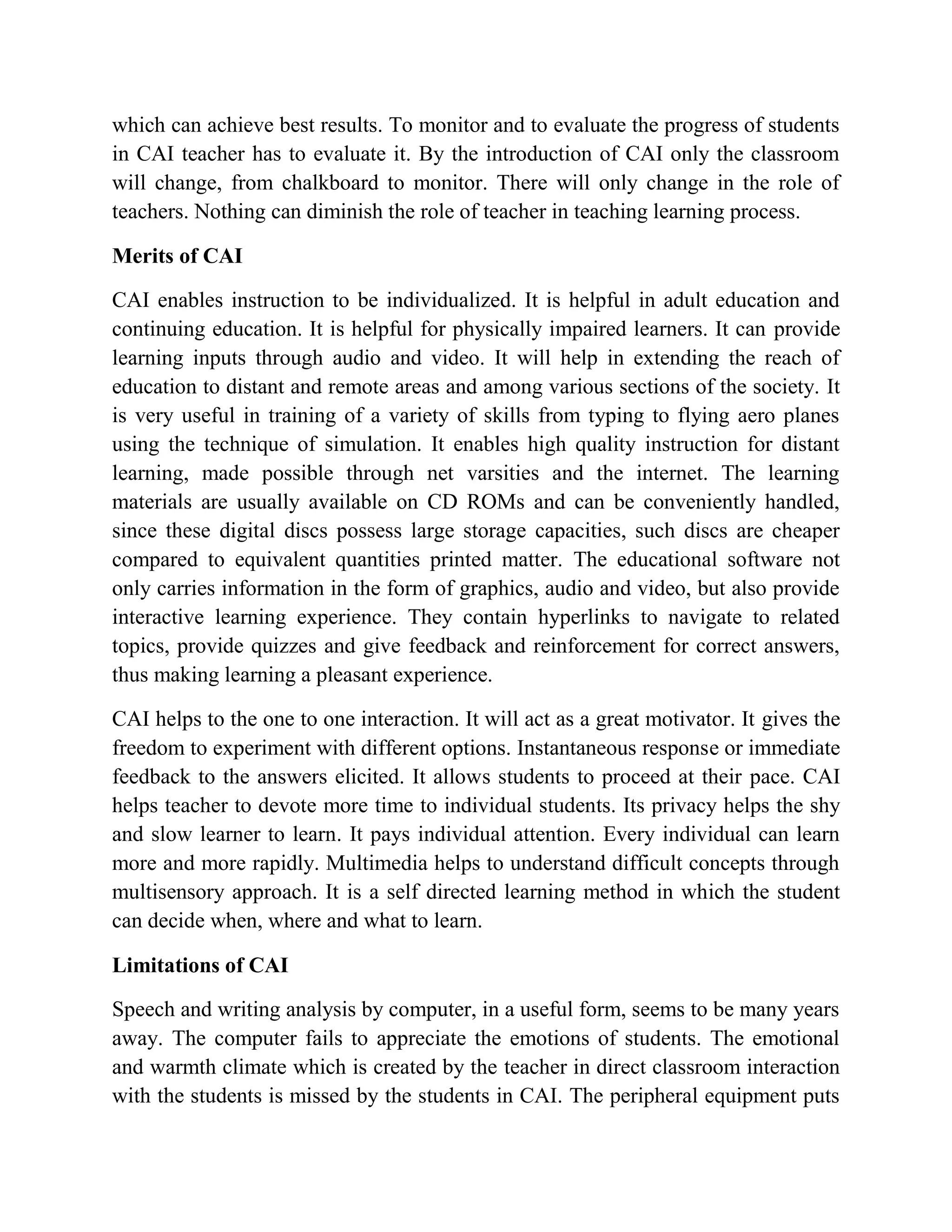 Computer Assisted Instruction | PDF