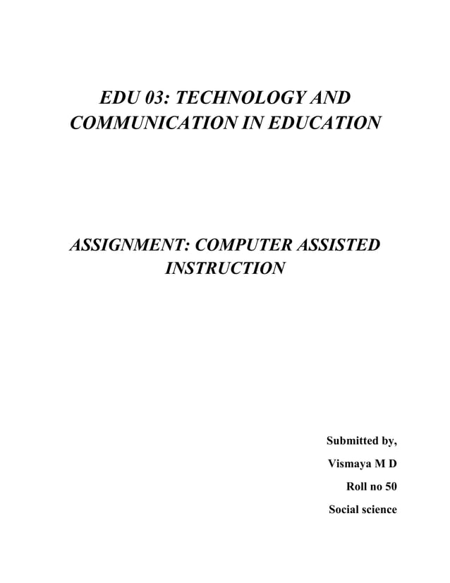 Computer Assisted Instruction | PDF | Education