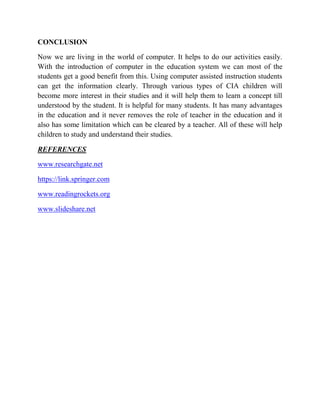 Computer Assisted Instruction | PDF