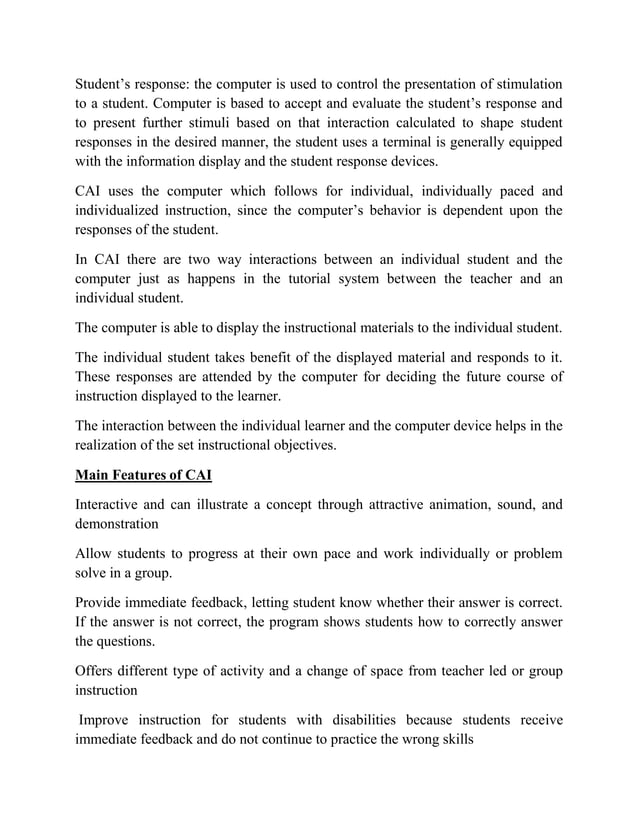 Computer Assisted Instruction | PDF | Education