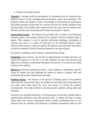 Computer Assisted Instruction | PDF