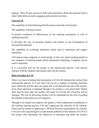 Computer Assisted Instruction | PDF