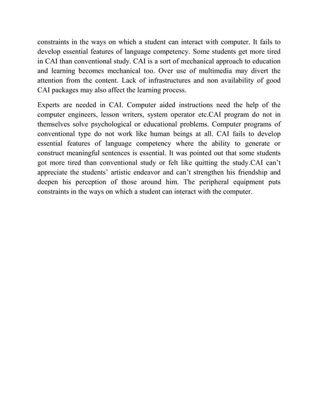 Computer Assisted Instruction | PDF | Education