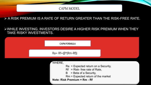 CAPITAL BUDGETING - NPV , CAPM MODEL, IRR | PPT