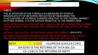 CAPITAL BUDGETING - NPV , CAPM MODEL, IRR | PPT