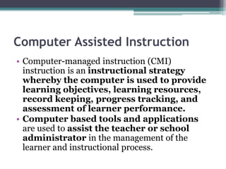 Computer Assisted Instructions AIOU MA Education MED code 855 | PPT