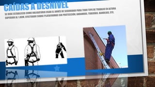 Caídas a nivel y desnivel (higiene y seguridad industrial) | PPTX