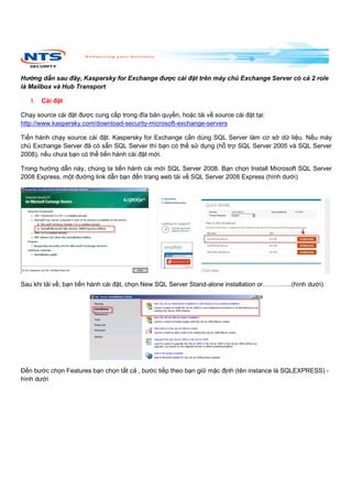 dCai dat va su dung kaspersky 8.0 for exchange server | PDF