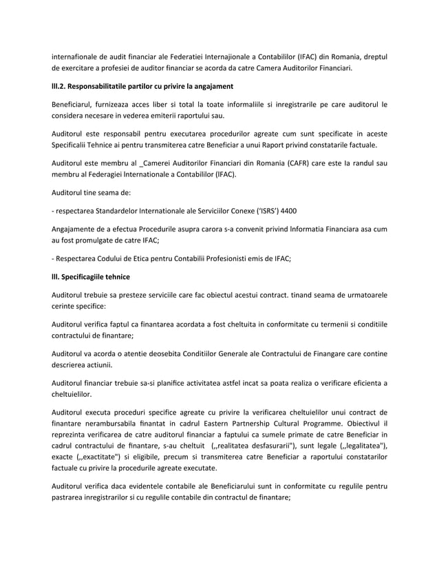 Anunt privind achizitia serviciilor de audit - achizitie directa | PDF