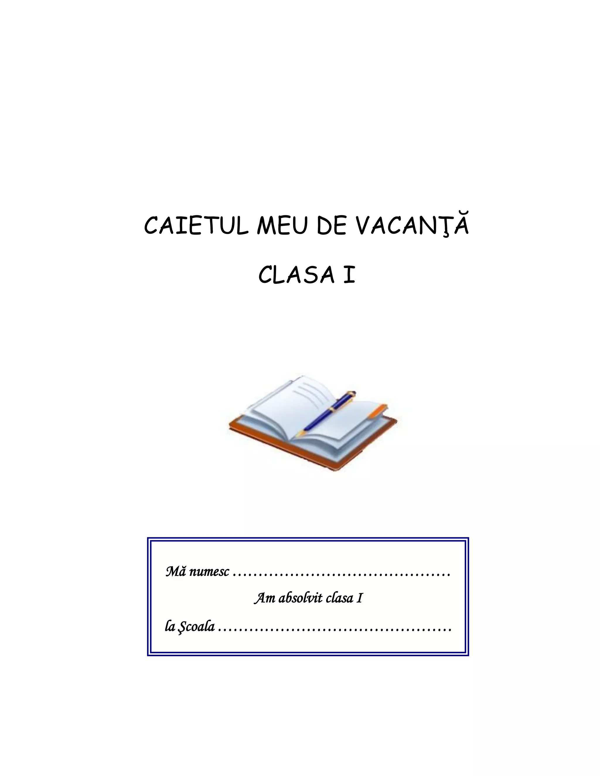Caiet de vacanta cl 1 | PDF