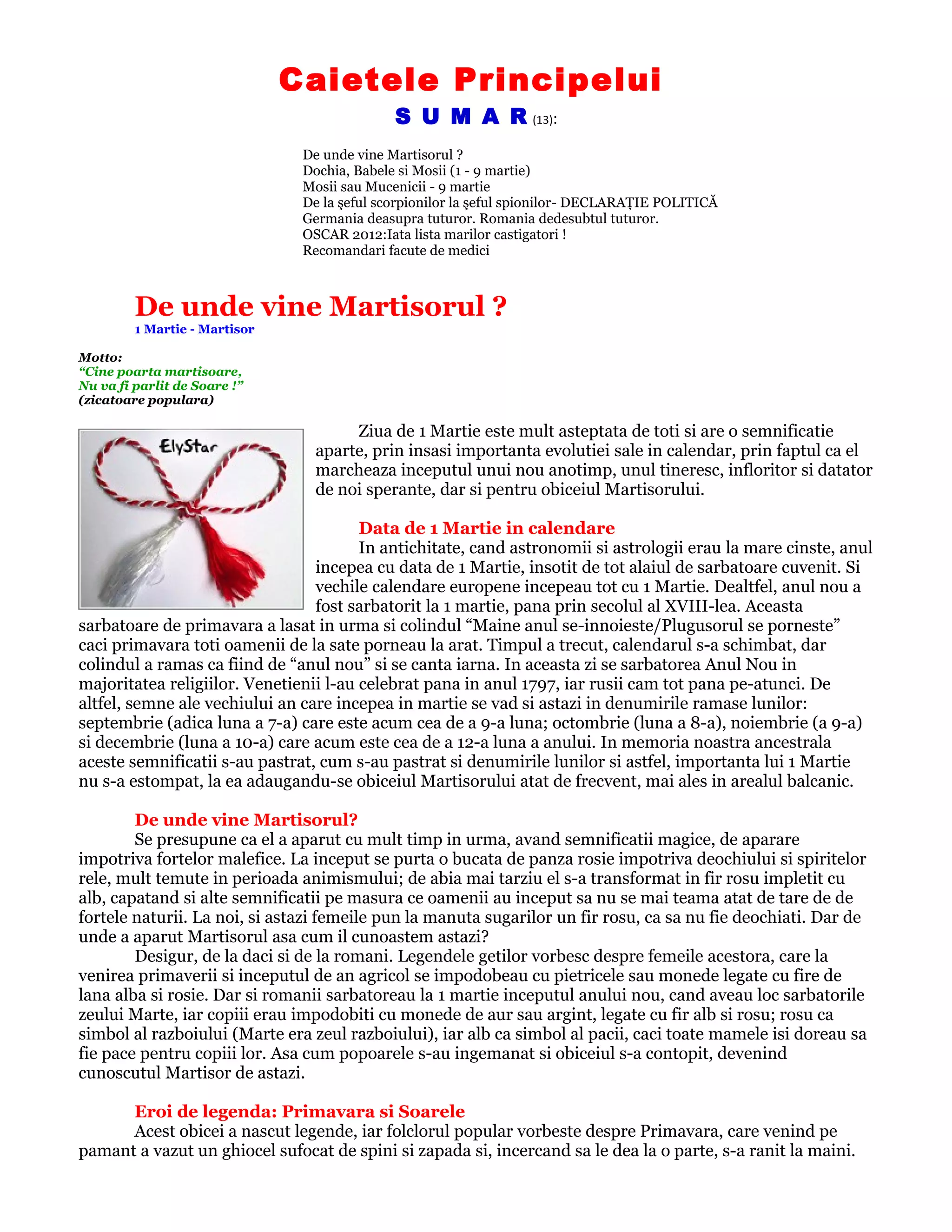 Caietele principelui (13) 2012 | DOC