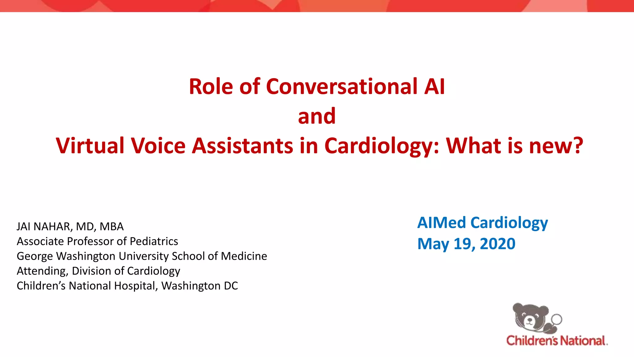 Role of Conversational AI and Virtual Voice Assistants in Cardiology ...