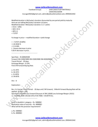 Caiib bfm sample questions by murugan for nov 14 exams | PDF