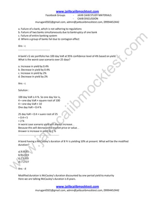 Caiib bfm sample questions by murugan for nov 14 exams | PDF