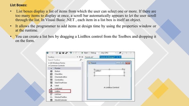 Combo box and List box in VB.Net.ppt