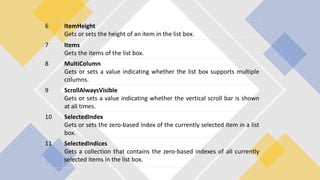 Combo box and List box in VB.Net.ppt