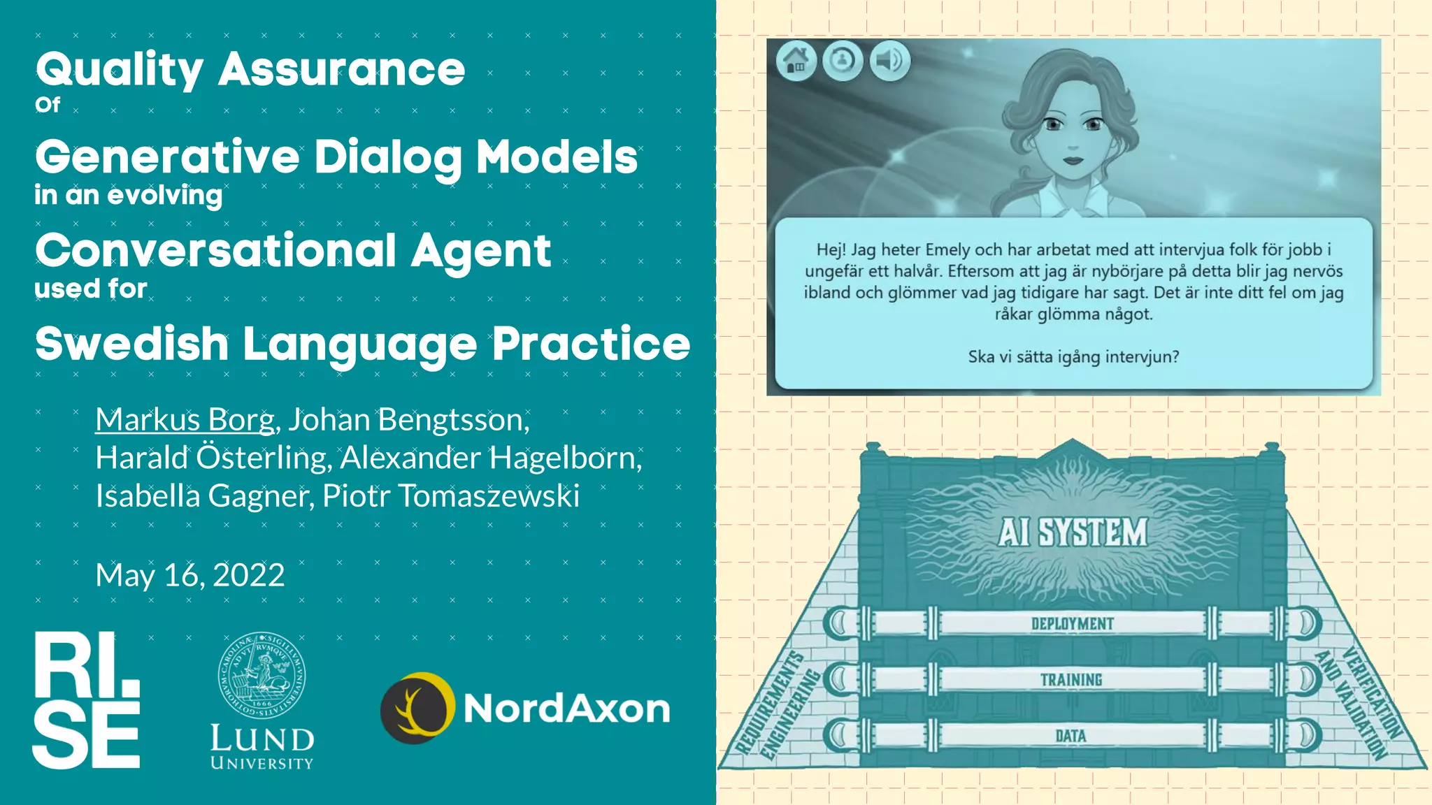 Quality Assurance Of Generative Dialog Models in an evolving Conversational Agent used for ...