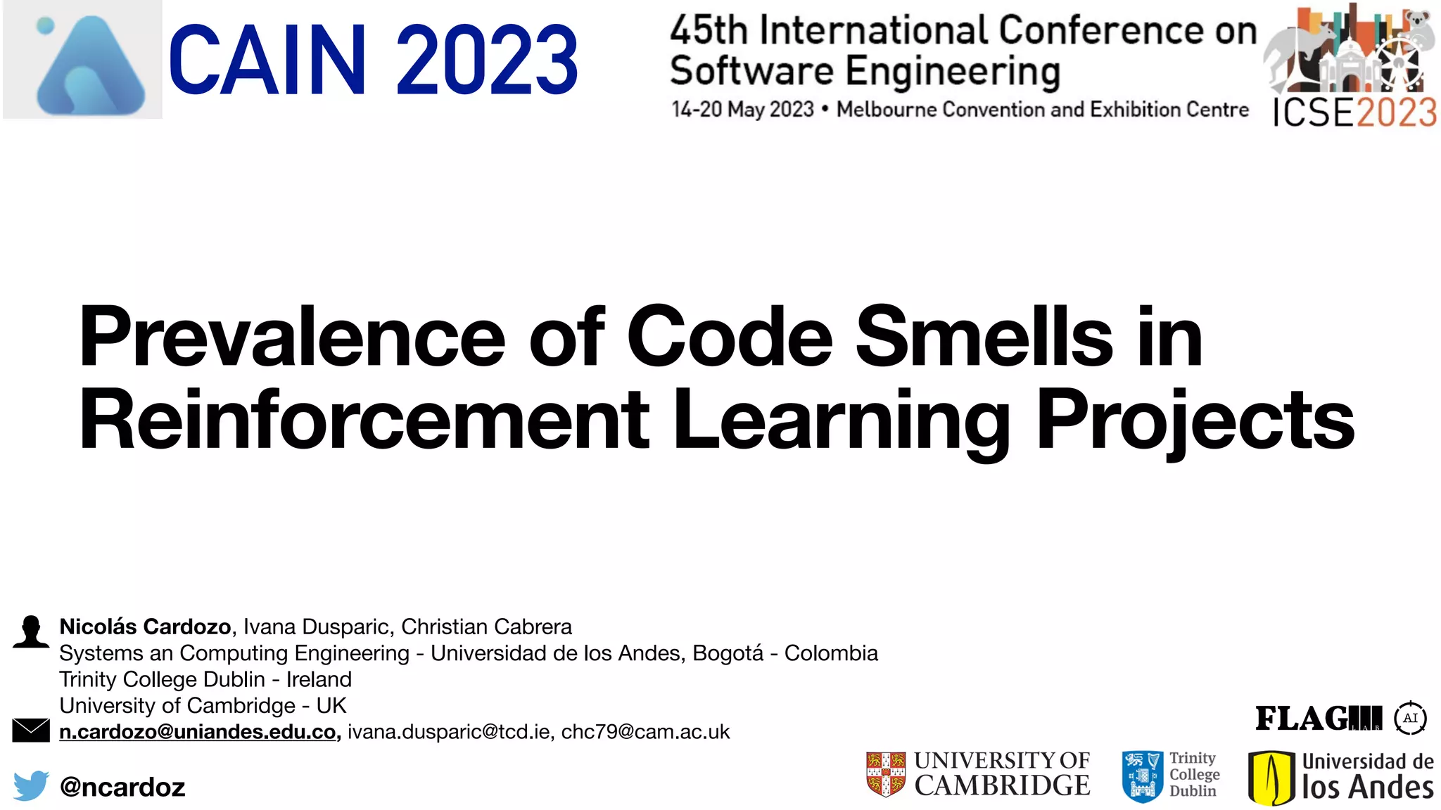 [CAIN'23] Prevalence of Code Smells in Reinforcement Learning Projects ...