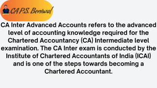 CA inter advanced accounts.Best CA classes | PDF