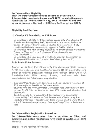 Ca intermediate registration & eligibility | PDF | Secondary Education ...