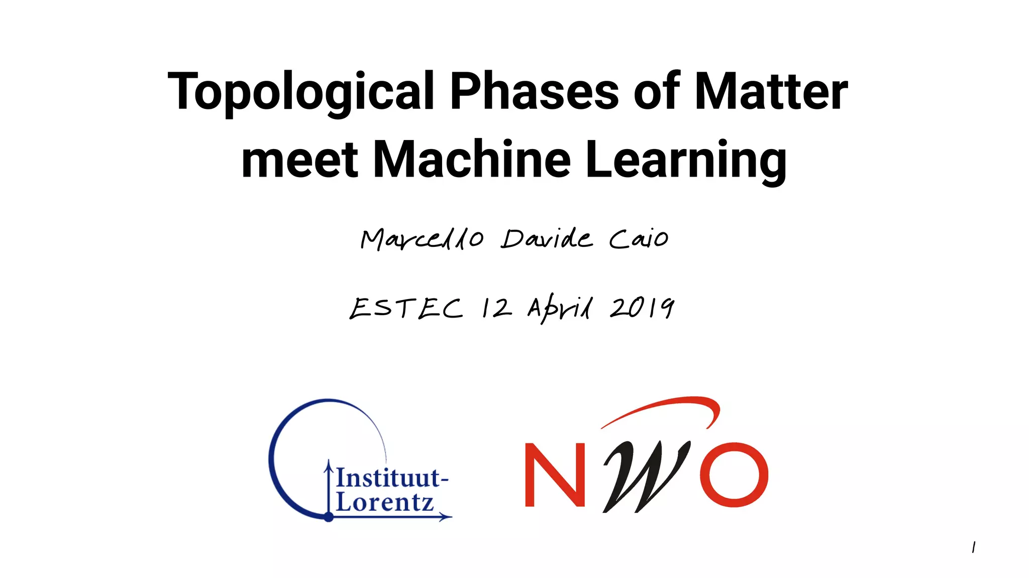 Topological phases of matter meet Machine Learning | PDF