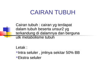 Cairan tubuh | PPT