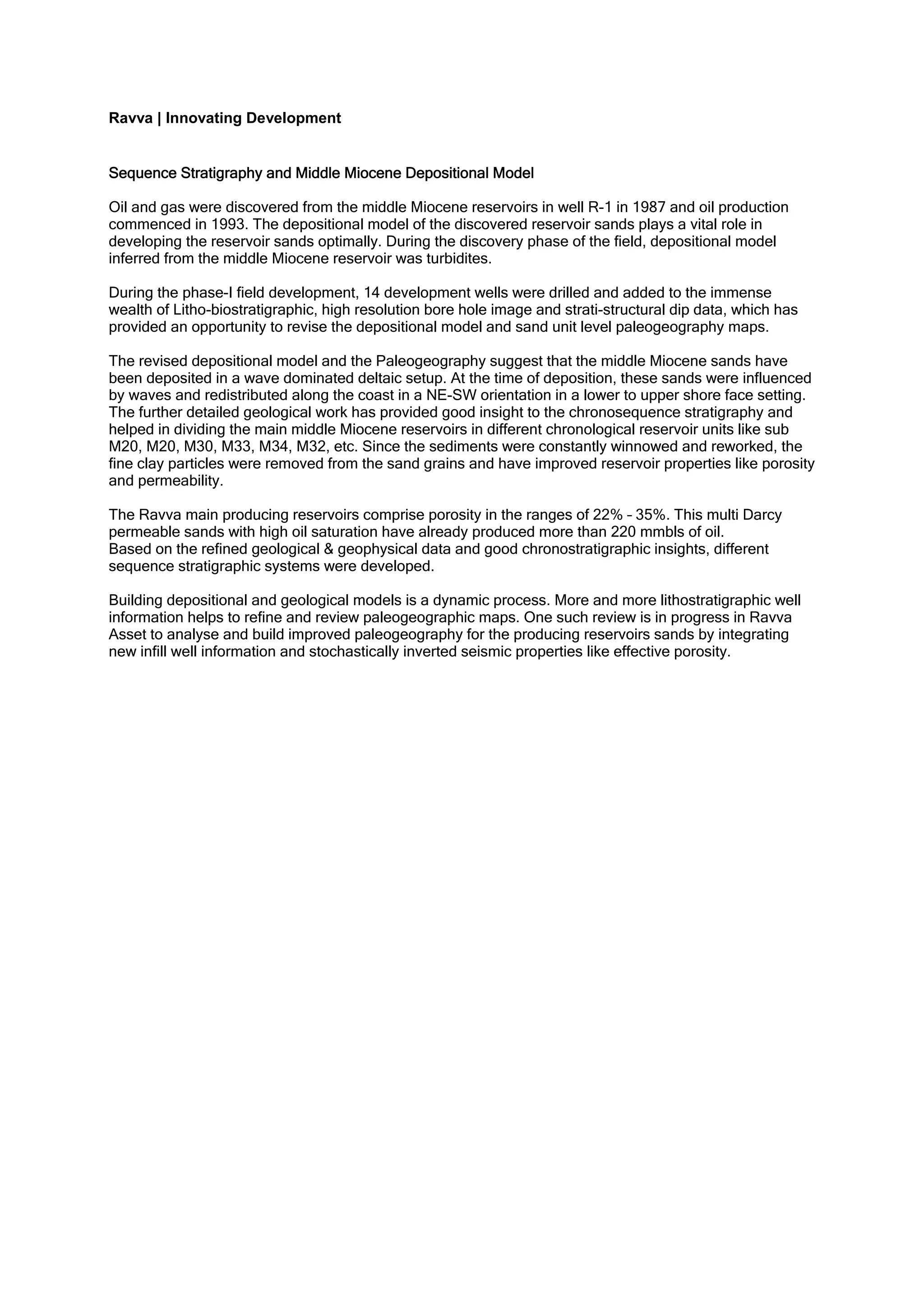 Cairn India Limited - Ravva | Geology and Stratigraphy | PDF