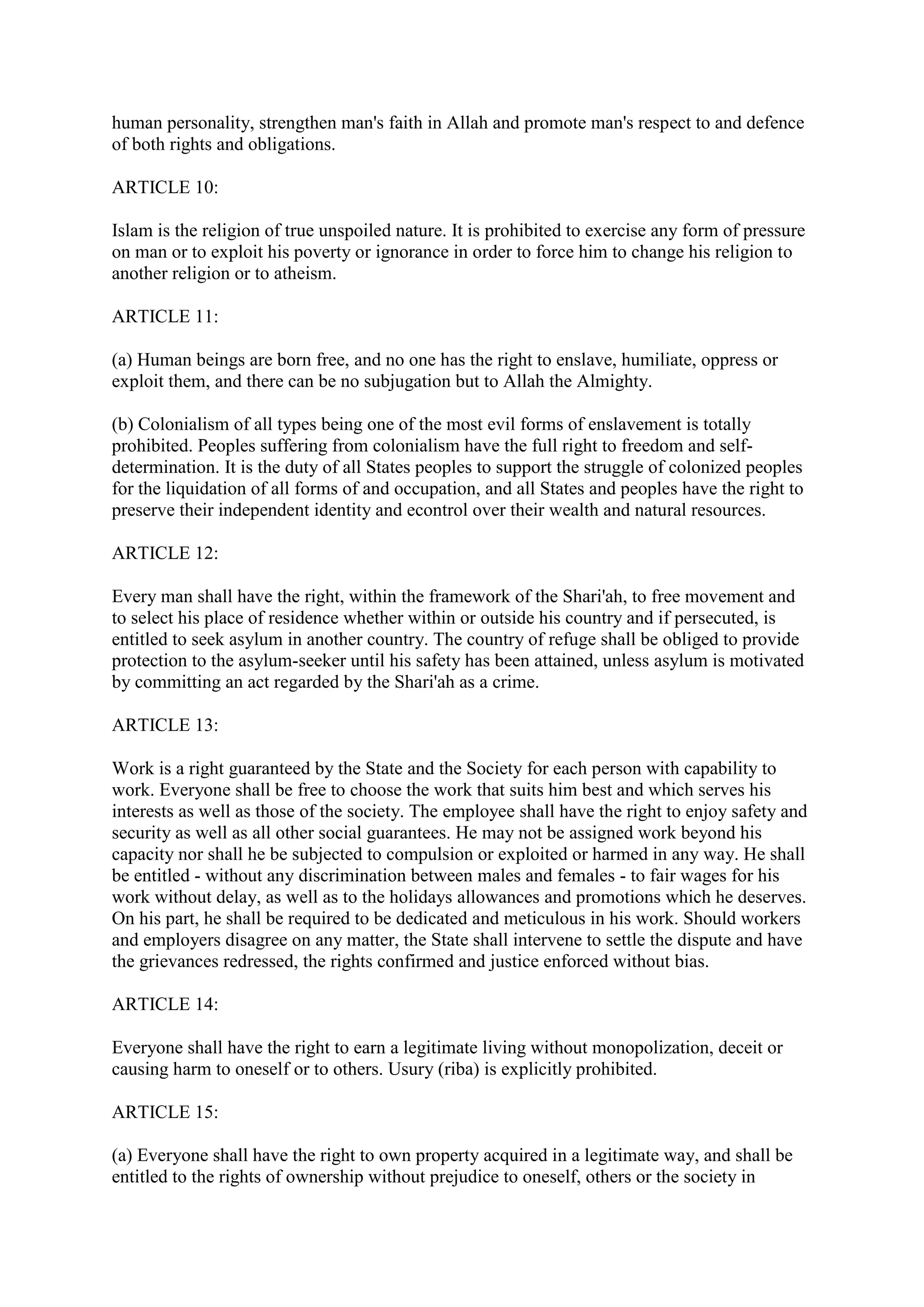 Cairo declaration 1990 | PDF