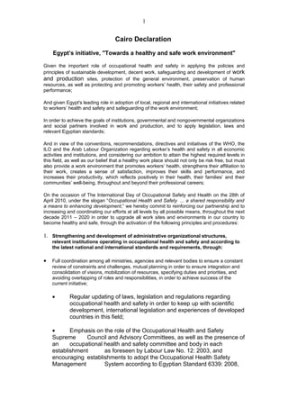 Cairo declaration english final-edited | DOC