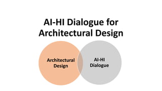 AI-HI Dialogue for Architectural Design 2023 | PDF