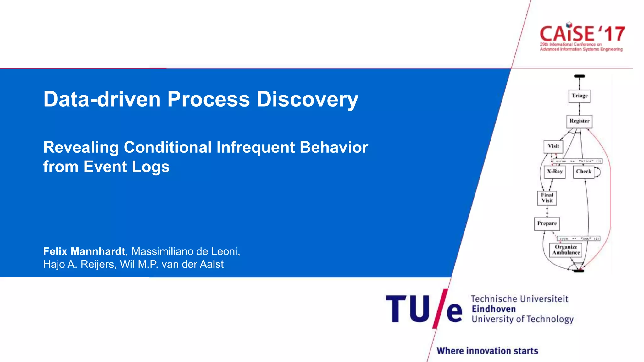 Data-driven Process Discovery - Revealing Conditional Infrequent Behavior from Event Logs | PPTX ...