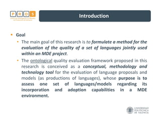 PhD Proposal - A Framework for evaluating the quality of languages in ...