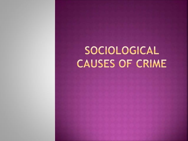 sociological causes of crime | PPTX