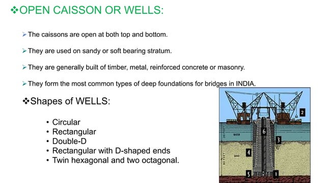 caissons and cofferdam in substructure construction | PPTX | Civil Engineering Industry | Industries