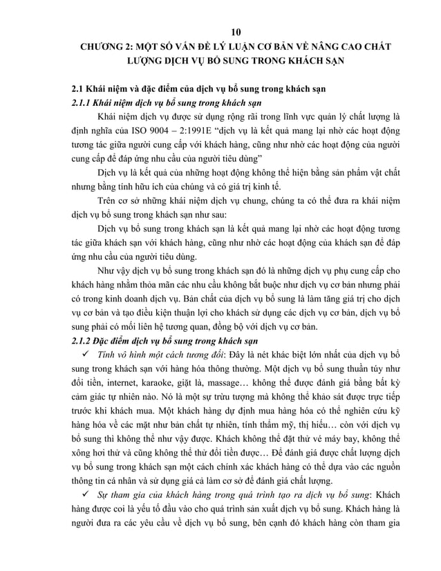 Giải pháp nâng cao chất lượng dịch vụ bổ sung tại khách sạn Mường Thanh – Hà Nội | DOC
